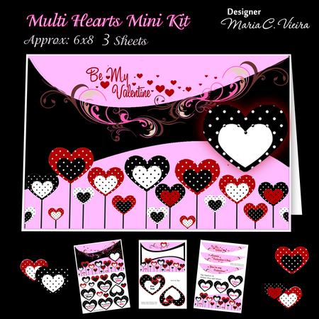 Multi Hearts 6x8 Cardfront - CUP592450_1784 | Craftsuprint