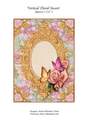 Vertical Floral Insert Approx.5.5x7.5 - CUP599393_1784 | Craftsuprint