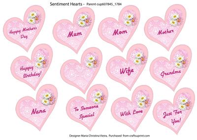 Sentiment Hearts for Cup607845_1784 - CUP607846_1784 | Craftsuprint