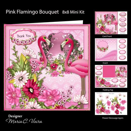 Pink Flamingo Bouquet 8x8 Kit - CUP610242_1784 | Craftsuprint