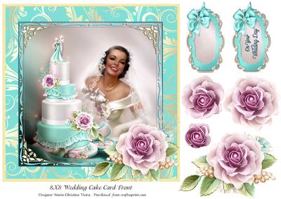 Wedding Cake Card Front 7x7 - CUP614286_1784 | Craftsuprint
