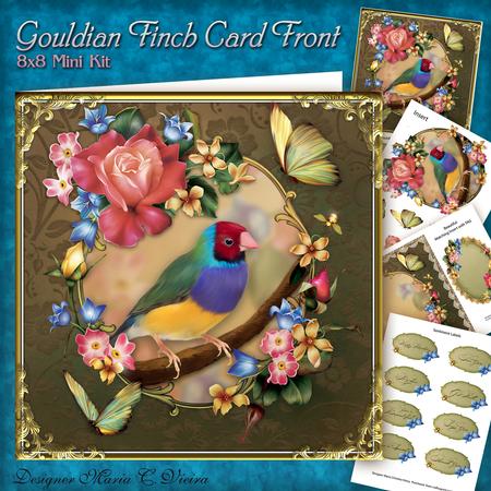 Gouldian Finch Card Front Kit - CUP620551_1784 | Craftsuprint