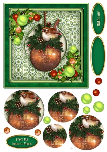 Bird Bauble Pyramid and Corners 6x6 - CUP742099_1784 | Craftsuprint