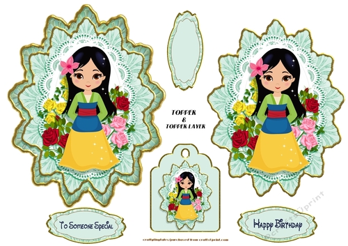 Shaped Princess Doll Topper 6 - CUP803001_1784 | Craftsuprint