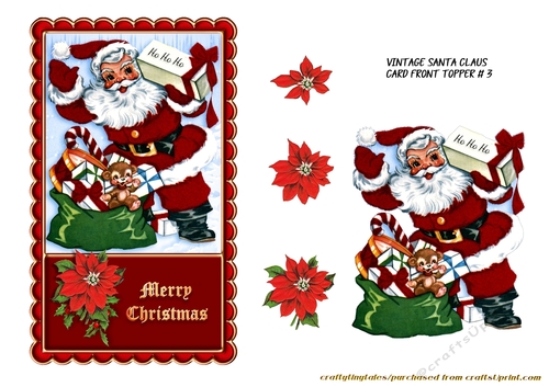 Santa Claus 4x7 Card Front Topper 3 - CUP803130_1784 | Craftsuprint