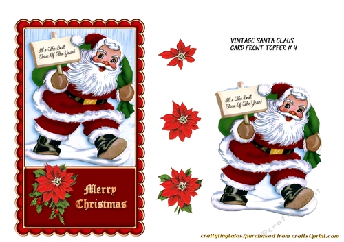 Santa Claus 4x7 Card Front Topper 4 - CUP803131_1784 | Craftsuprint
