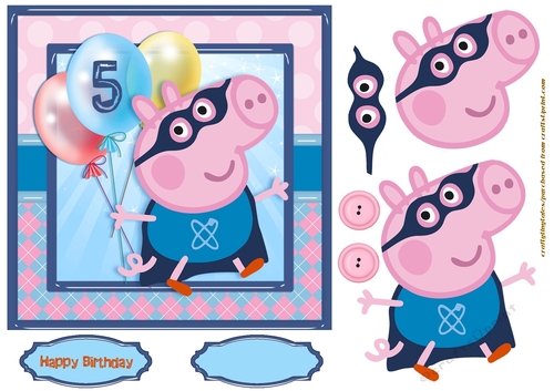 Peppa Pig Card Front 5 - CUP808559_1784 | Craftsuprint
