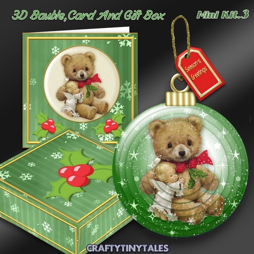 3D Bauble Card And Gift Box Green Kit .3 - CUP823162_1784 | Craftsuprint
