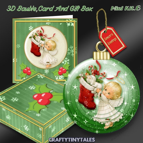 3D Bauble Card And Gift Box Kit GN.6 - CUP823186_1784 | Craftsuprint