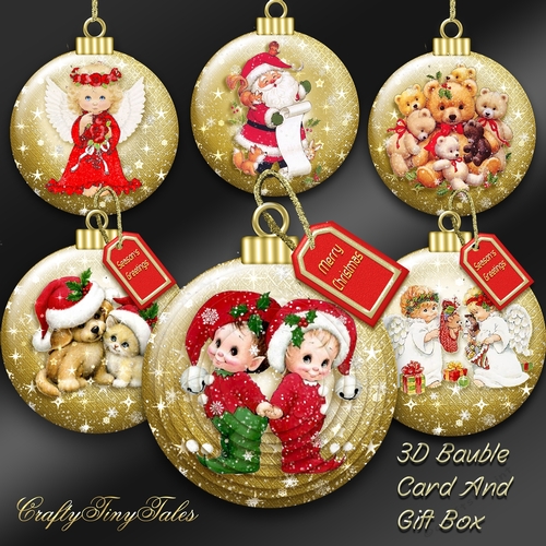 Six 3D Bauble Card And Gift Box Bumper Kit - CUP823829_1784 | Craftsuprint