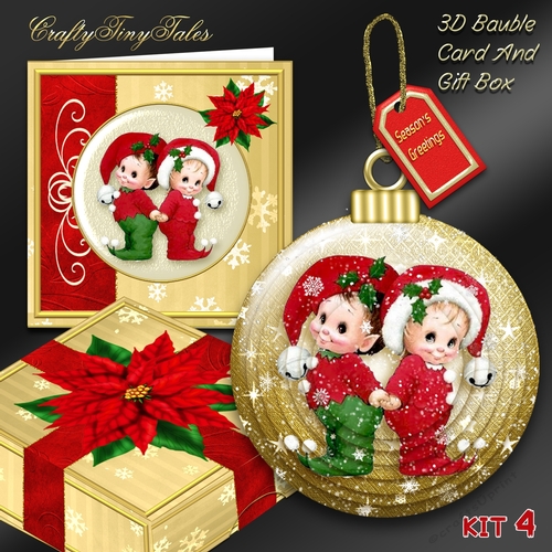 3D Bauble Card And Gift Box Mini Kit 4 - CUP823911_1784 | Craftsuprint