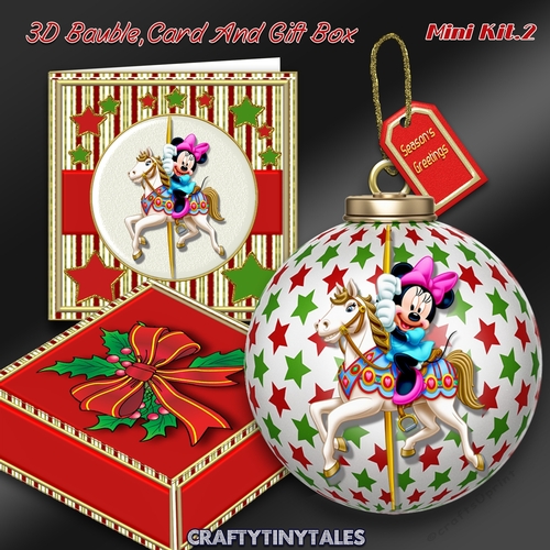 3D Bauble Card And Gift Box Carousel Ride - CUP827549_1784 | Craftsuprint