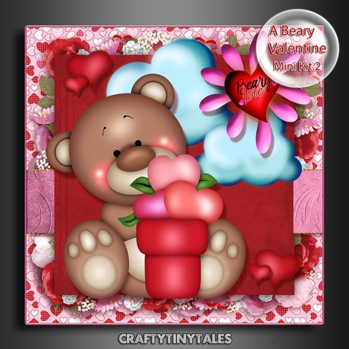 A Beary Valentine Card Front Mini Kit. 2 - CUP842721_1784 | Craftsuprint