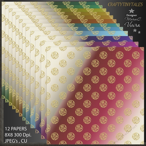 12 Soft Silk 2Tone Blend Papers CU - CUP859943_1784 | Craftsuprint