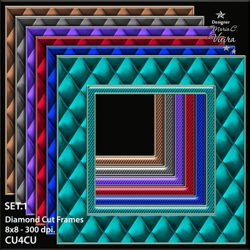 Six Diamond Cut 8x8 Frame Set 1 - CUP863654_1784 | Craftsuprint