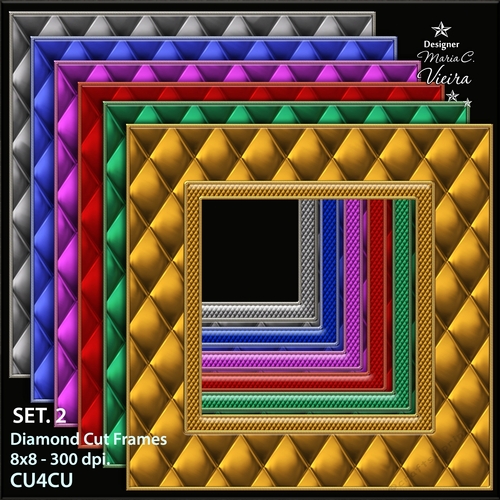 Six Diamond Cut 8x8 Frame Set 2 - CUP863655_1784 | Craftsuprint