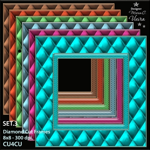 Six Diamond Cut 8x8 Frame Set 3 - CUP863656_1784 | Craftsuprint