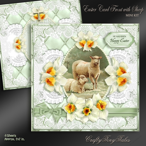 Easter Card Front with Sheep Kit-2 - CUP956854_1784 | Craftsuprint