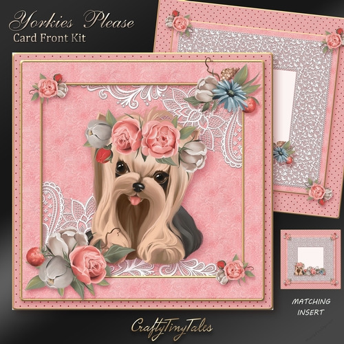 Yorkies Please Card Front Mini Kit-1 - CUP964632_1784 | Craftsuprint