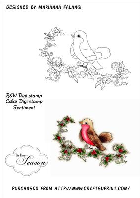 Robin Digital Stamp and Sentiment - CUP566706_2134 | Craftsuprint