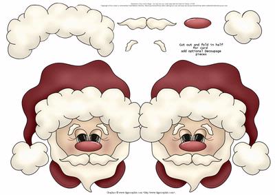 Santa Face Shaped Card - CUP18296_20 | Craftsuprint