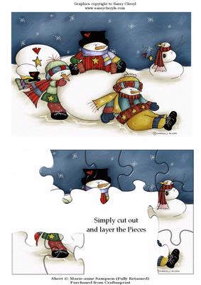 Jigsaw Puzzle Snowman Friends - CUP30217_20 | Craftsuprint