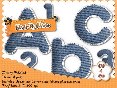 Chunky Stitched Denim Alphas Cu4cu - CUP368655_1294 | Craftsuprint