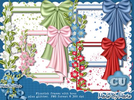 Pretty Flourish Frames & Bow - CUP452041_1294 | Craftsuprint