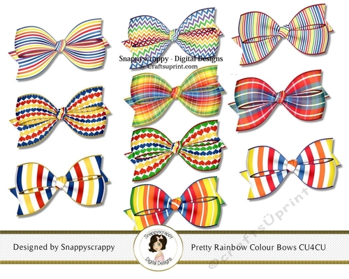 Rainbow Coloured Bows - CUP767390_1294 | Craftsuprint