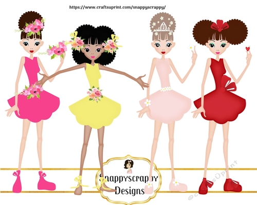 Cute Clipart Girls Set - CU4CU - CUP907455_1294 | Craftsuprint