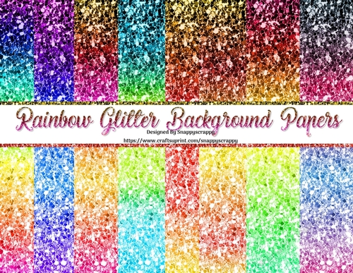 Rainbow Glitter Background Papers Set 2 - CU4CU - CUP908329_1294 ...