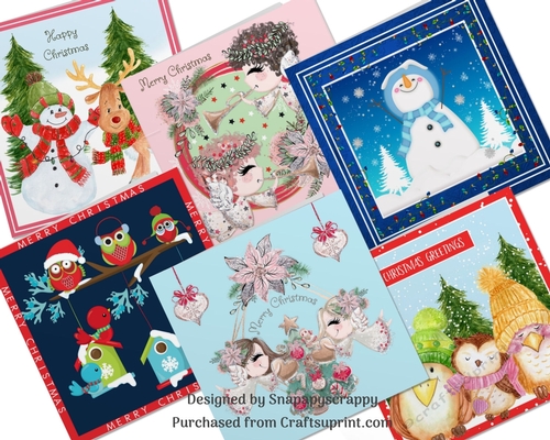 Christmas Card Topper Selection of 6 - CUP913014_1294 | Craftsuprint