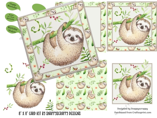 Sloth Mini Card Kit - CUP918747_1294 | Craftsuprint