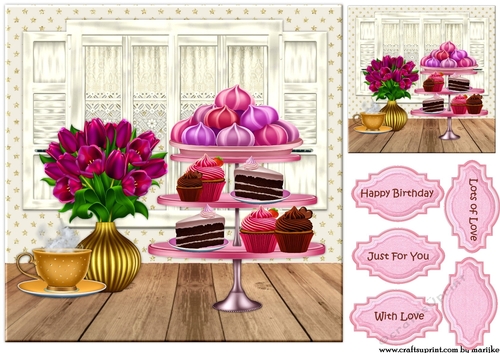 Birthday Cake Card Topper 2 - CUP1000163_936 | Craftsuprint