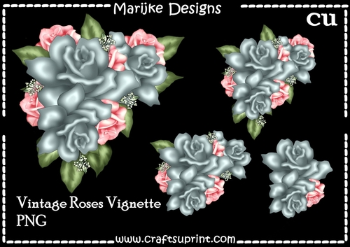 CU Vintage Roses Vignette PNG - CUP1005245_936 | Craftsuprint