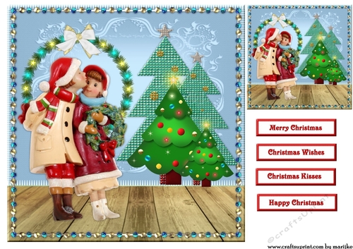 Cute Christmas Card Topper - CUP1007114_936 | Craftsuprint