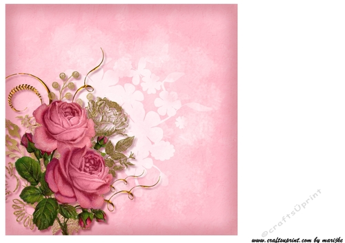 Insert Vintage Roses in Pink 2 - CUP1019046_936 | Craftsuprint
