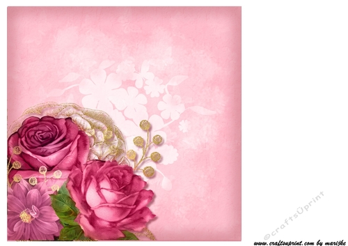 Insert Vintage Roses in Pink 4 - CUP1019048_936 | Craftsuprint