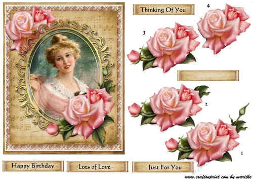 Vintage Lady & Roses 2 - CUP1019359_936 | Craftsuprint