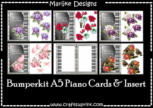Bumperkit Piano Cards A5 & Insert - CUP1029927_936 | Craftsuprint