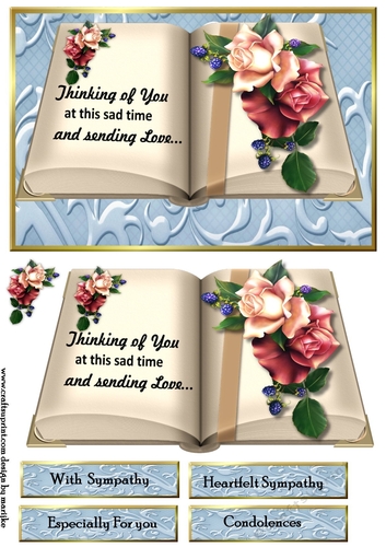 Sympathy Book & Classic Roses - CUP1032089_936 | Craftsuprint