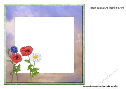Quick Card Spring Flowers INSERT - CUP1033688_936 | Craftsuprint