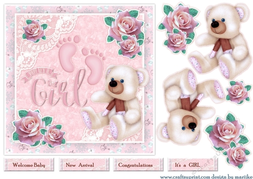 Cute baby Girl Quick Card - CUP1045561_936 | Craftsuprint