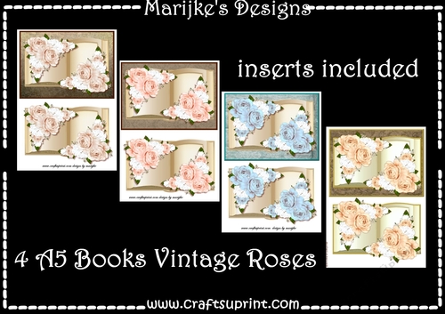 Kit 4 Beautiful Books Vintage Roses - CUP1087747_936 | Craftsuprint