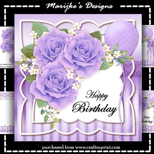 Purple Birthday Roses Mini Kit - CUP1092341_936 | Craftsuprint