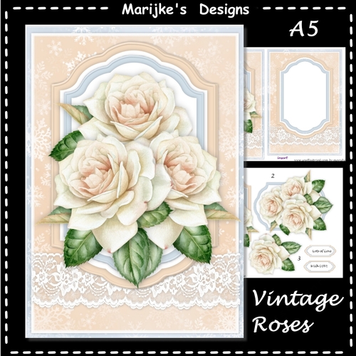 A5 Vintage Roses Mini Kit - CUP1107760_936 | Craftsuprint