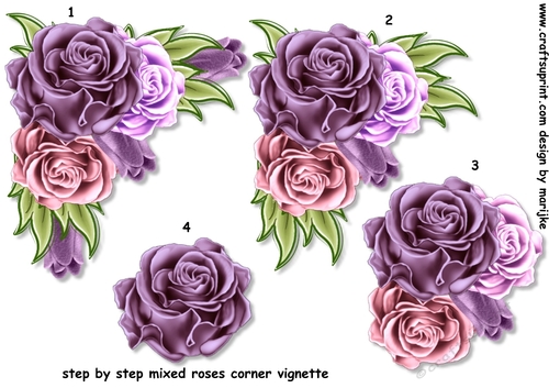 Step by Step Mixed Roses Corner Vignette 2 - CUP1153498_936 | Craftsuprint