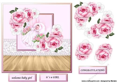 Baby Girl Quick Card - CUP1165601_936 | Craftsuprint