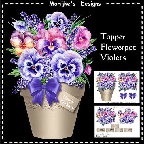 Topper Flowerpot Violets Mini Kit - CUP1196433_936 | Craftsuprint