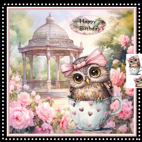 Cute OwlIn Roses Garden Mini Kit - CUP1247232_936 | Craftsuprint